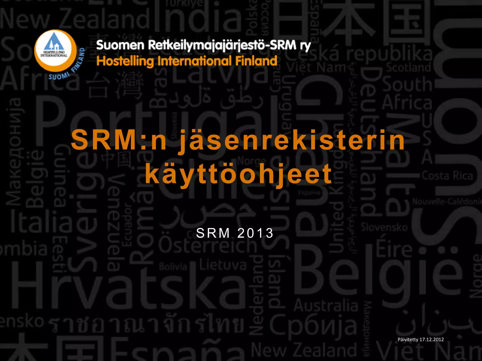 Srm jasenrekisterin-kayttoohjeet2013 | PPTX