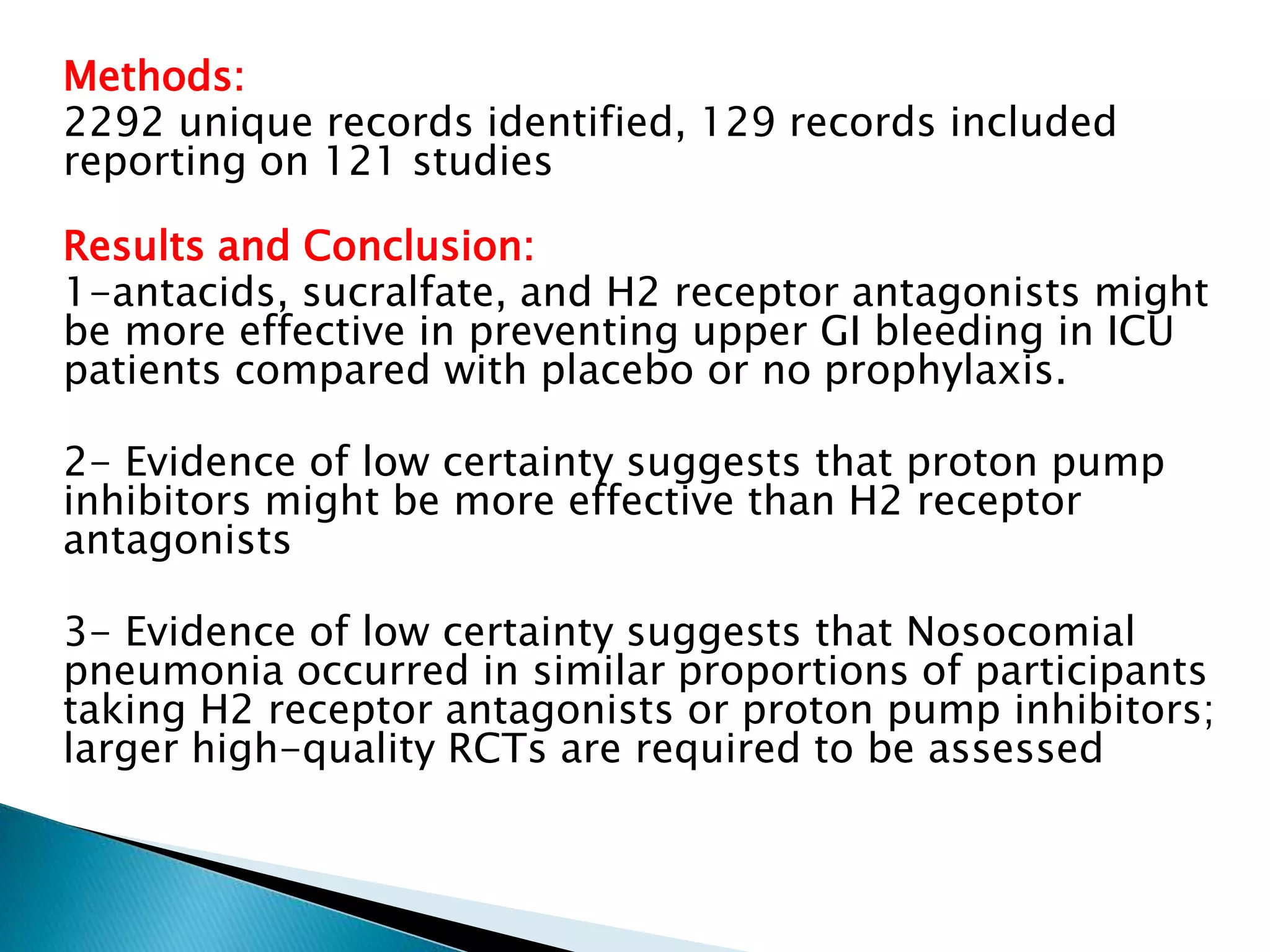 stress related mucosal disease prophylaxis in critically ill patients ...