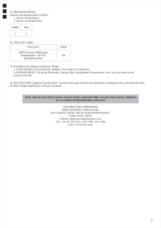 Srm mbbs bds_form | PDF