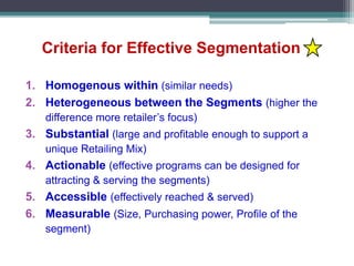 retail management market sgmentation unit | PPT