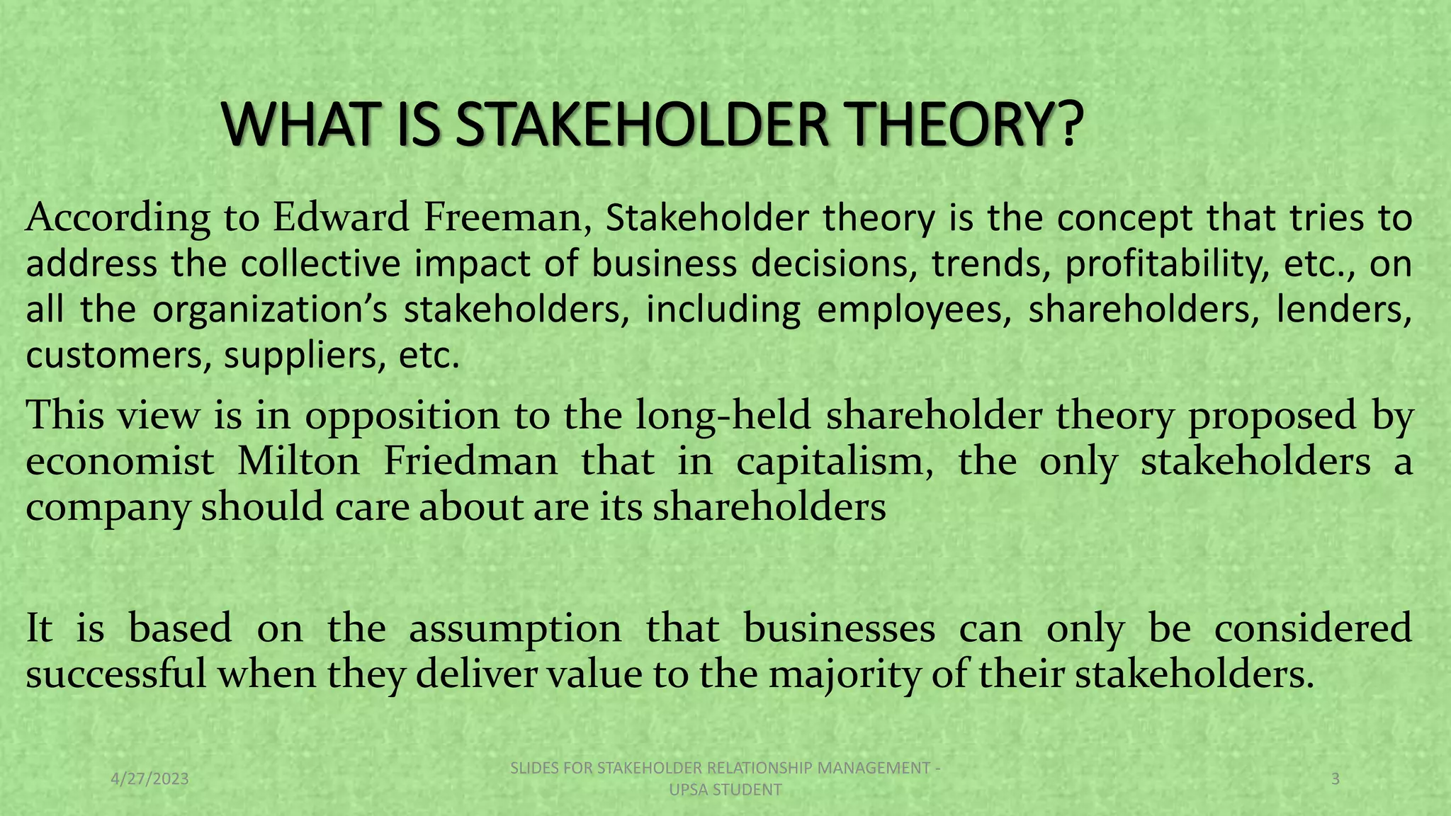 SRM STUDENTS - APPLYING STAKEHOLDER THEORY TO AN ORGANIZATION.pptx