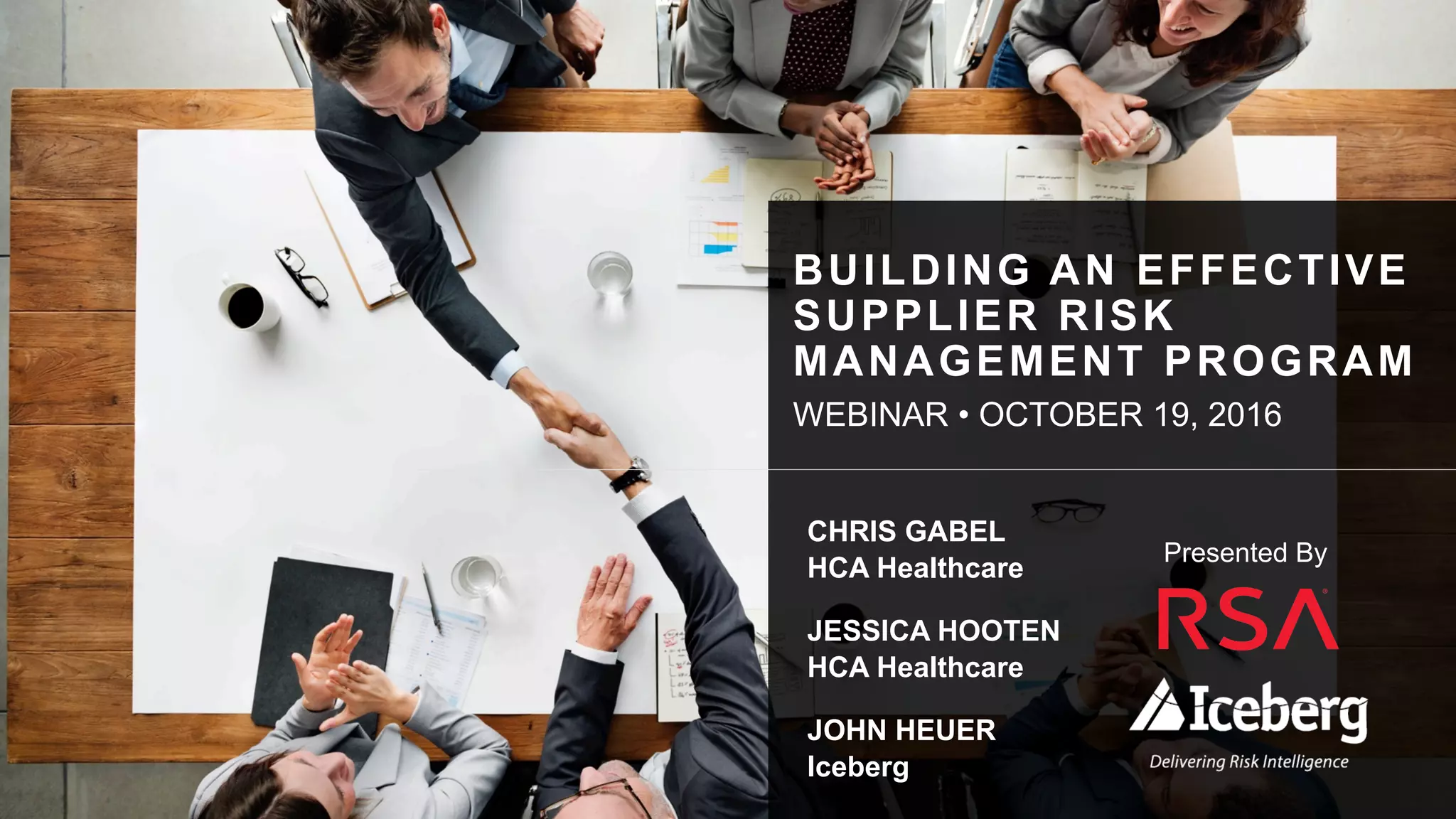 RSA-Iceberg Seminar: Building an effective supplier risk management ...