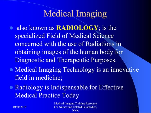 Srn module 1 overview of medical imaging | PPT