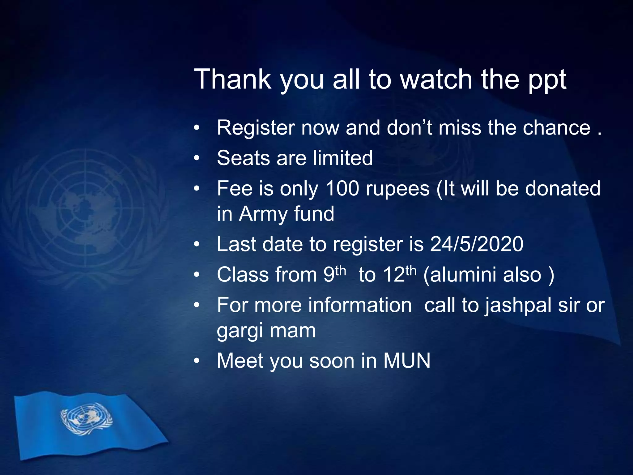 MUN basic structure and rule for new delegates or beginner | PPT