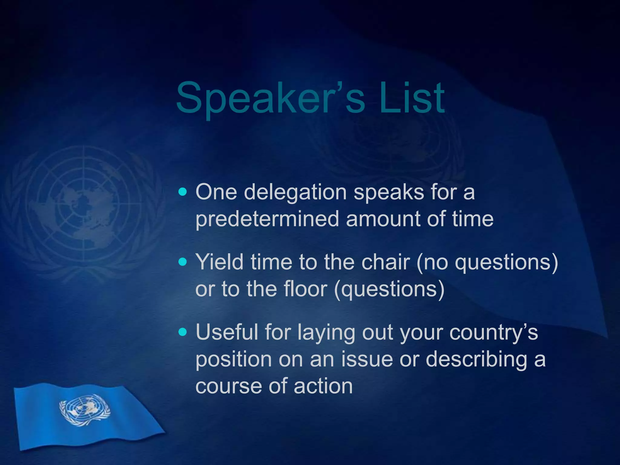 MUN basic structure and rule for new delegates or beginner | PPT