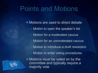 MUN basic structure and rule for new delegates or beginner | PPT