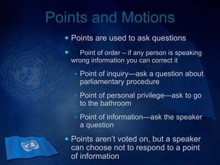 MUN basic structure and rule for new delegates or beginner | PPT