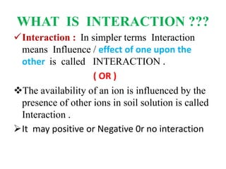 NUTRIENT INTERACTIONS SHRAVAN REDDY | PPTX