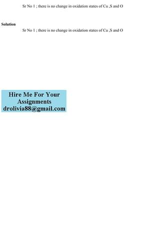 Sr No 1 ; there is no change in oxidation states .pdf | Chemistry | Science