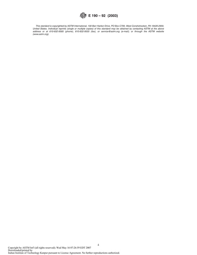 ASTM E190 | PDF