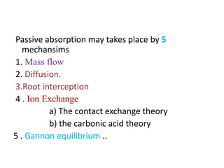 MECHANISMS OF NUTRIENT UPTAKE FROM SOIL | PPTX