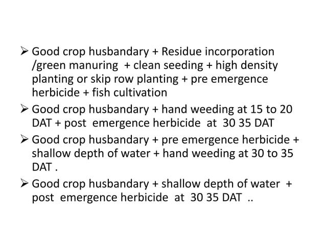 WEED MANAGEMENT IN TRANSPLANTED RICE | PPTX