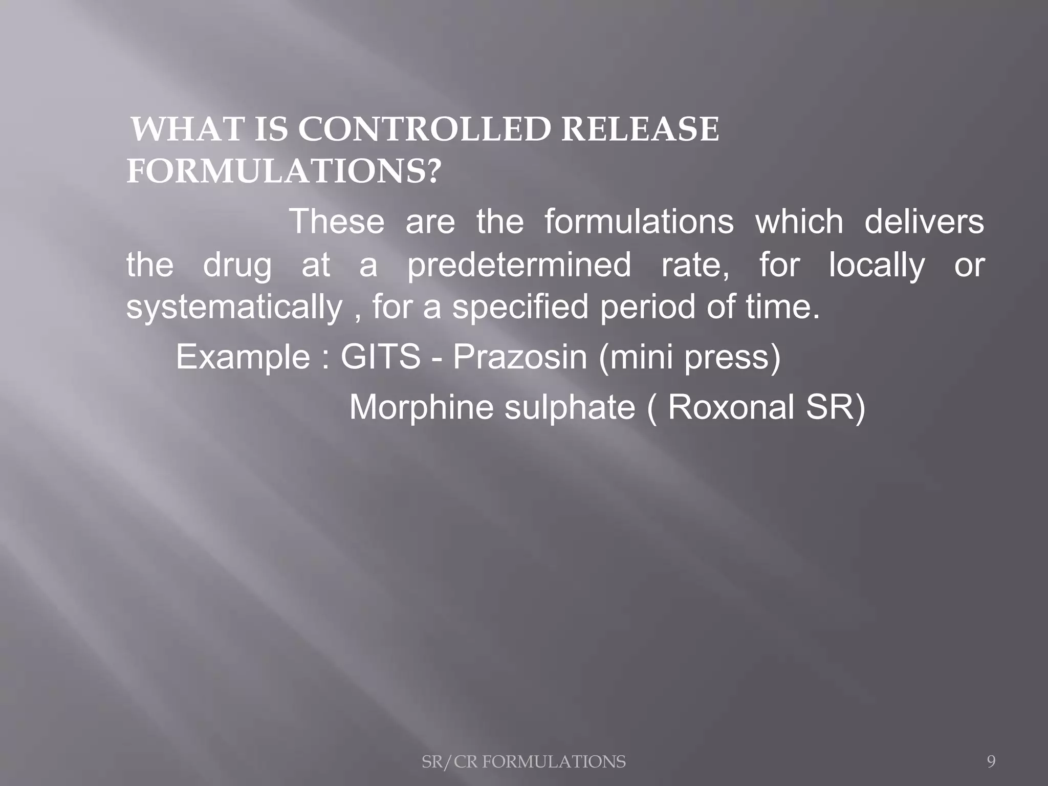 Sr or cr formulations | PPTX
