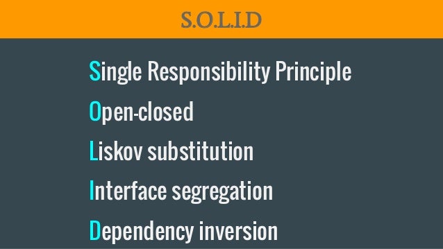 Single Responsibility Principle