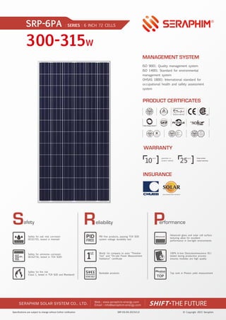 Seraphim 315w 72 Cell | PDF
