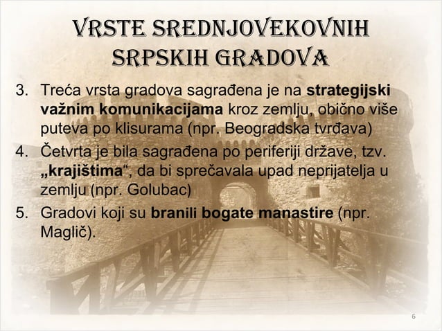 Srpski srednjovekovni gradovi 2000 | PPT