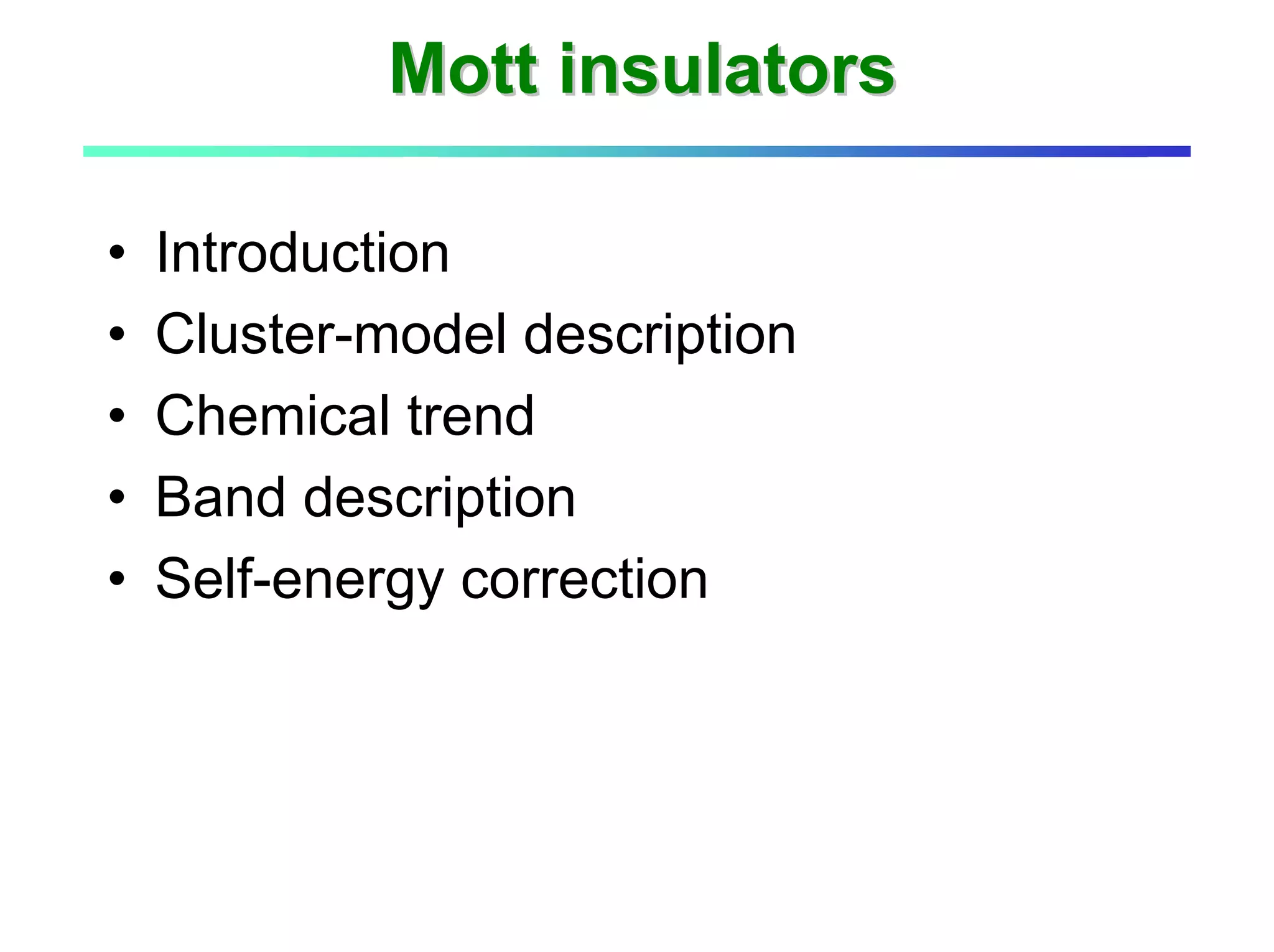 Mott insulators | PDF