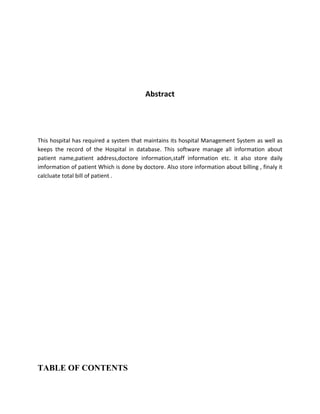 SRS for Hospital Management System | DOCX