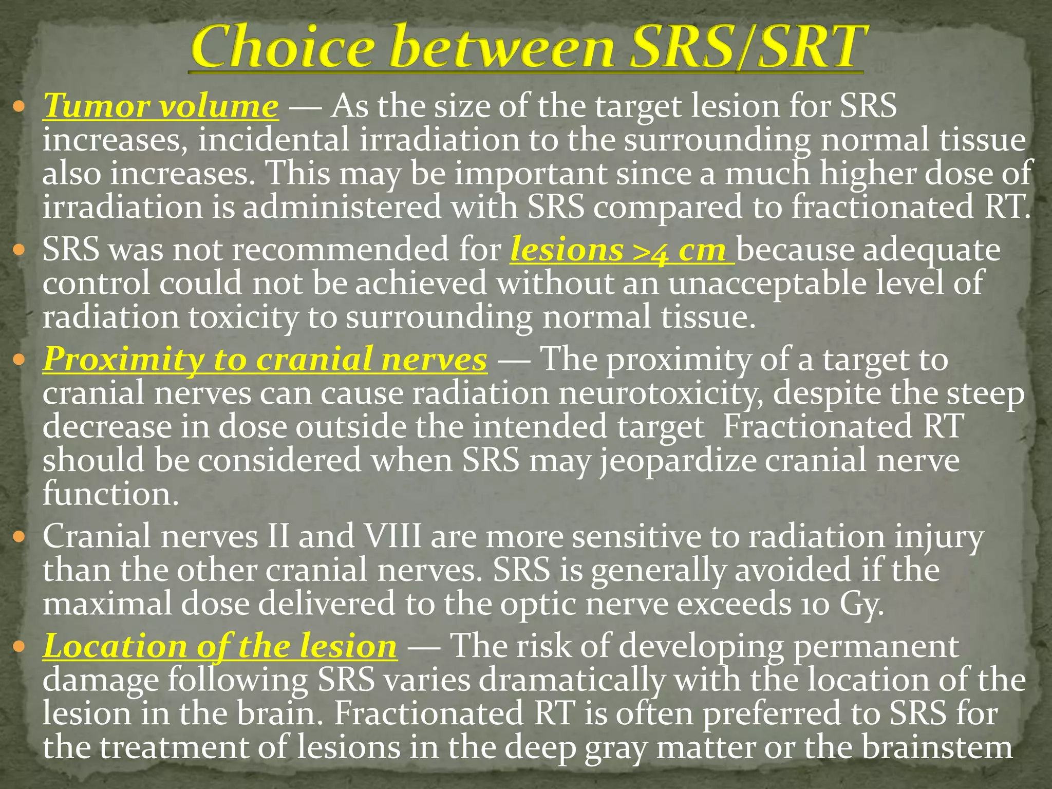 Stereotactic Radiosurgery/ Radiotherapy | PPTX
