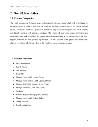SRS document for Hotel Management System | PDF