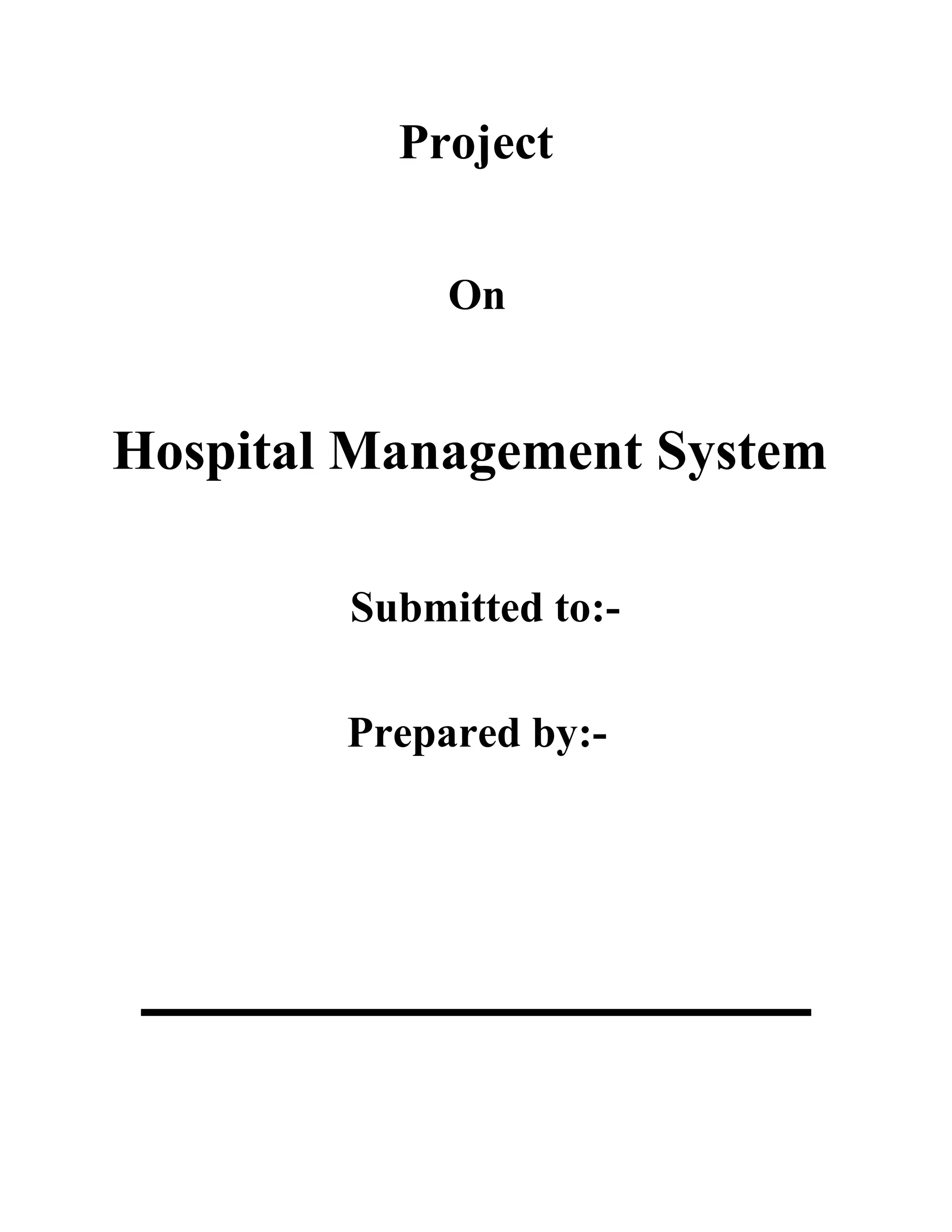 Hospital Management System Project | PDF