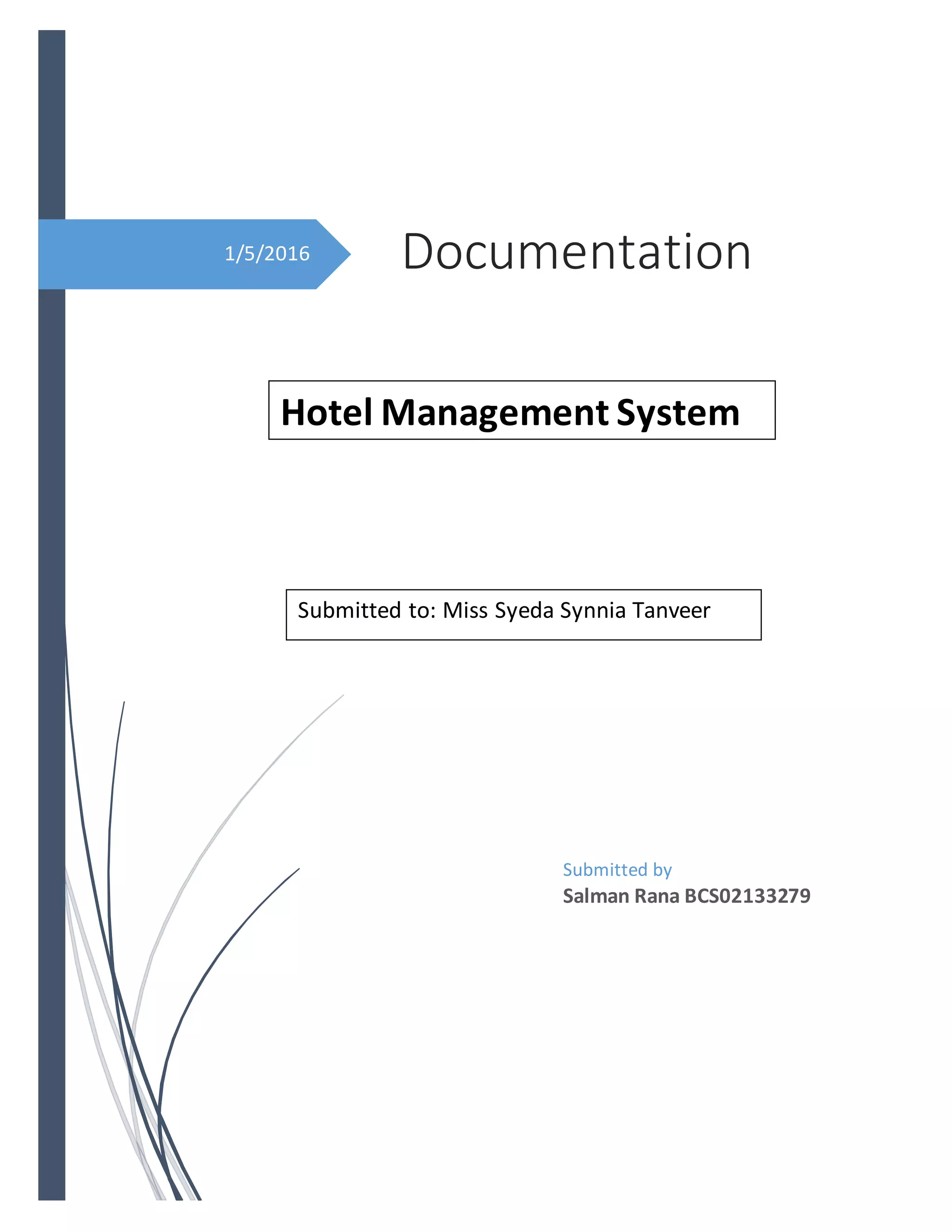Documentation Hotel Management System | DOCX