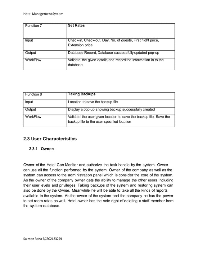 Documentation Hotel Management System | DOCX