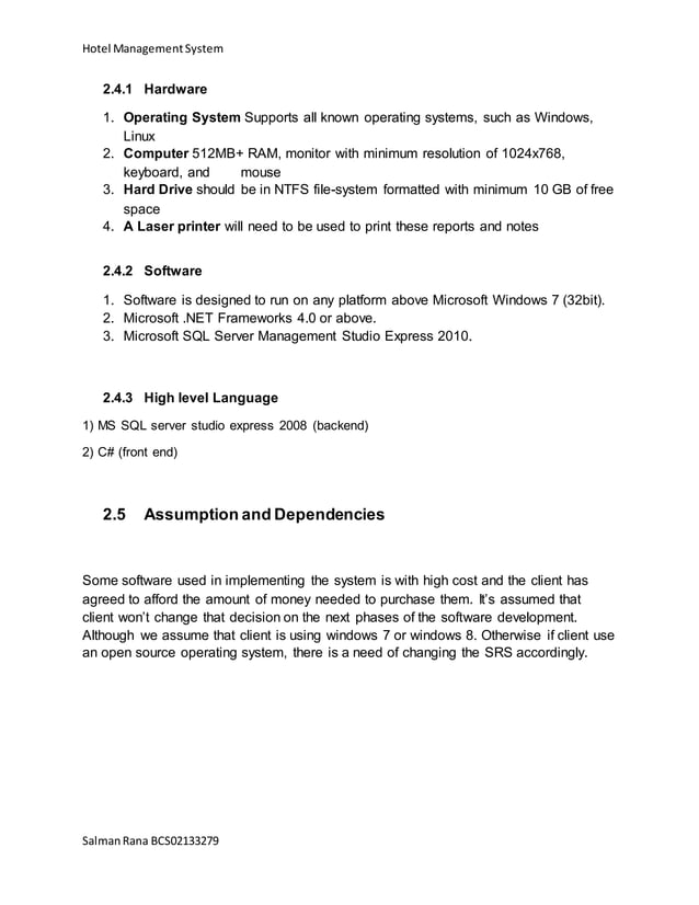 Documentation Hotel Management System | DOCX
