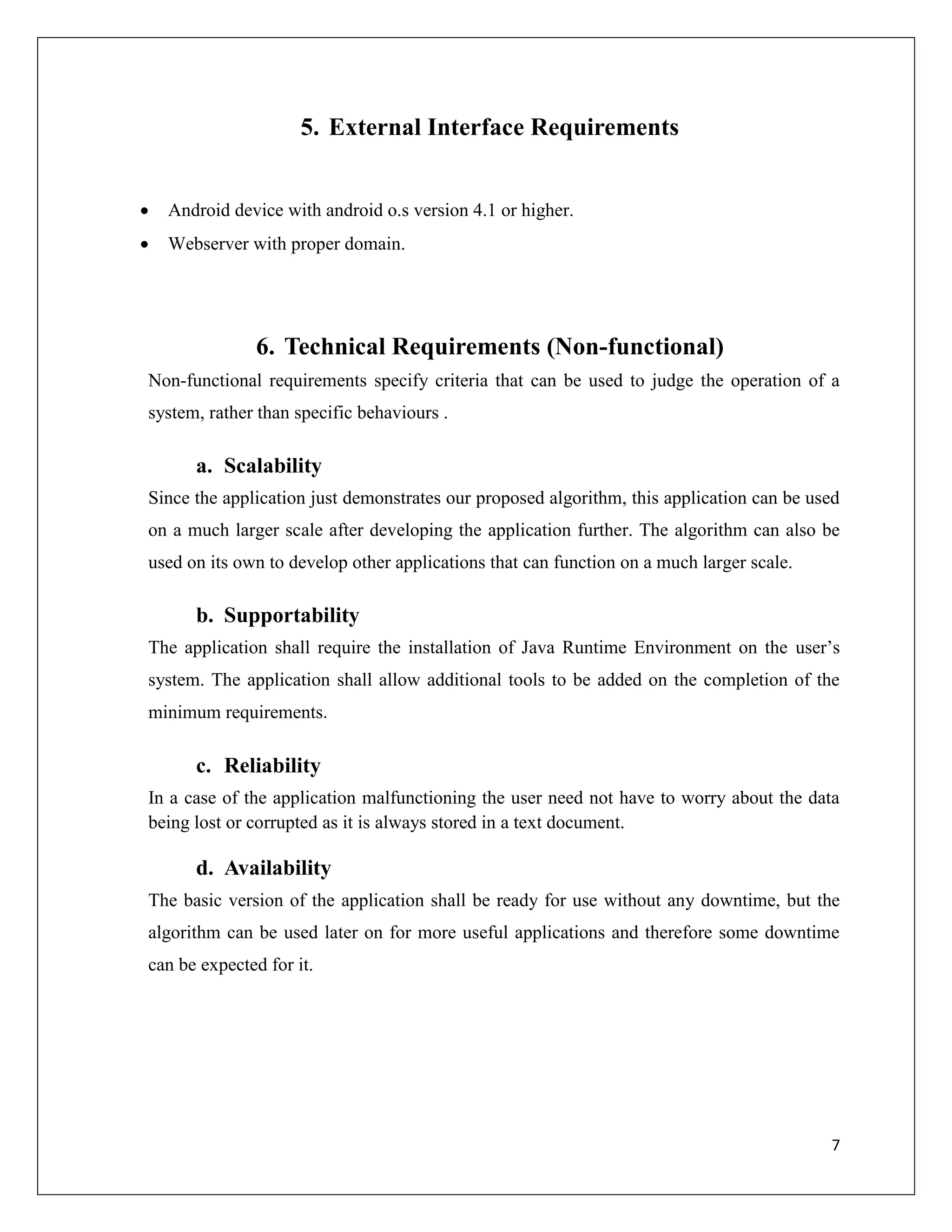 System Specification Report. | PDF