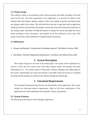 System Specification Report. | PDF
