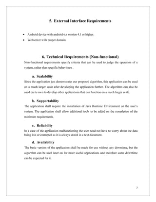 System Specification Report. | PDF