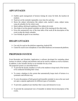 Time Table Reminder Andorid App SRS | PDF