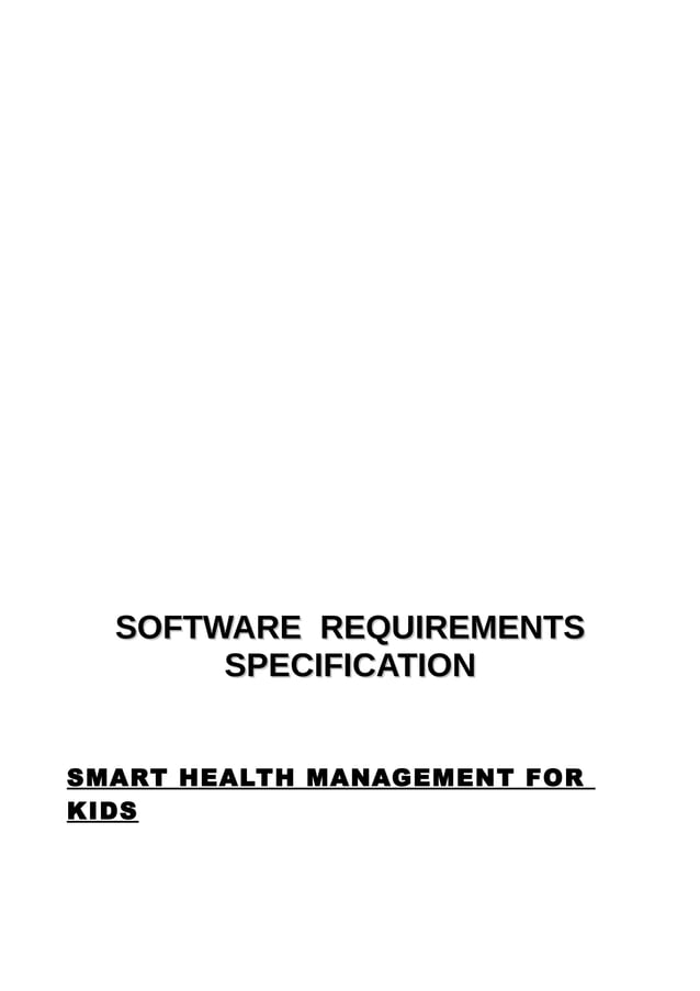 SRS for smart health care system,srs for health system,health ...