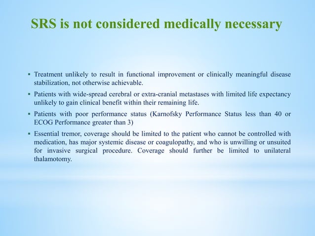 Stereotactic Radiosurgery (SRS) | PPTX | Brain and Nervous System Disorders | Diseases and ...