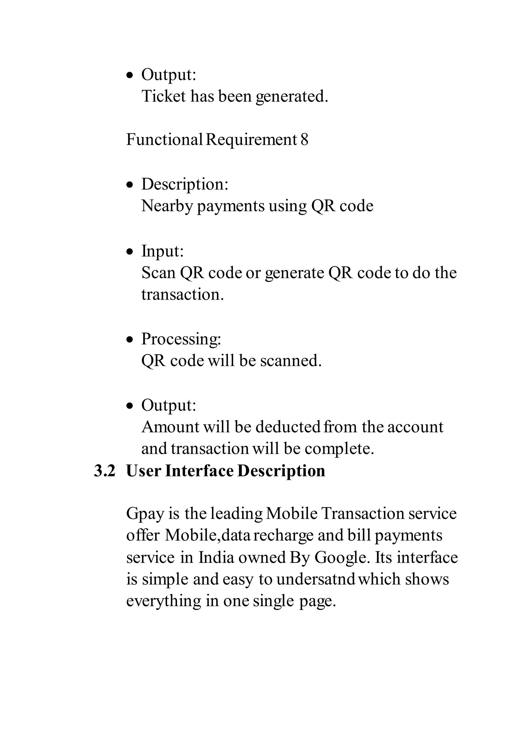 SRS for Google Pay(Gpay) | DOCX