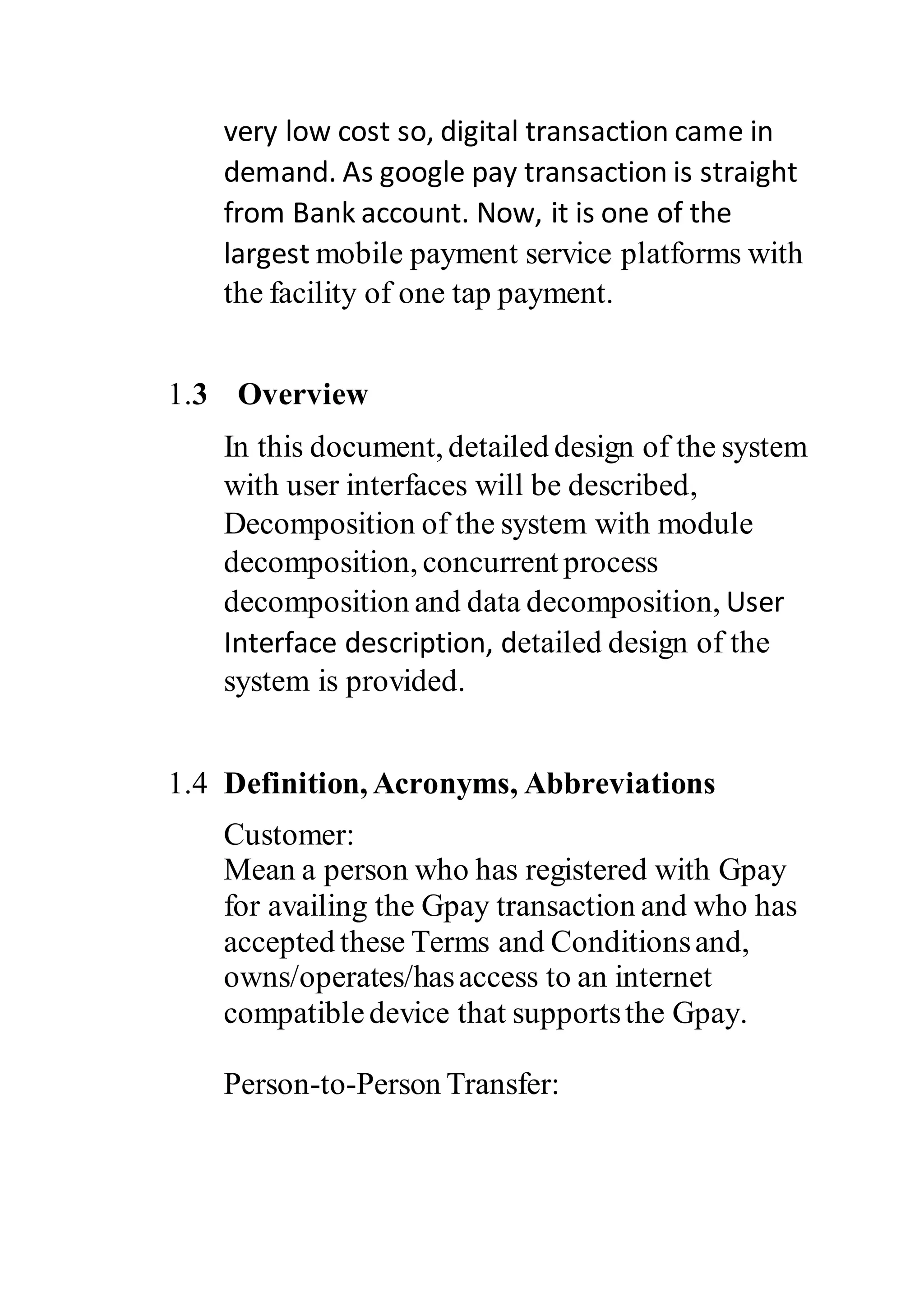 SRS for Google Pay(Gpay) | DOCX
