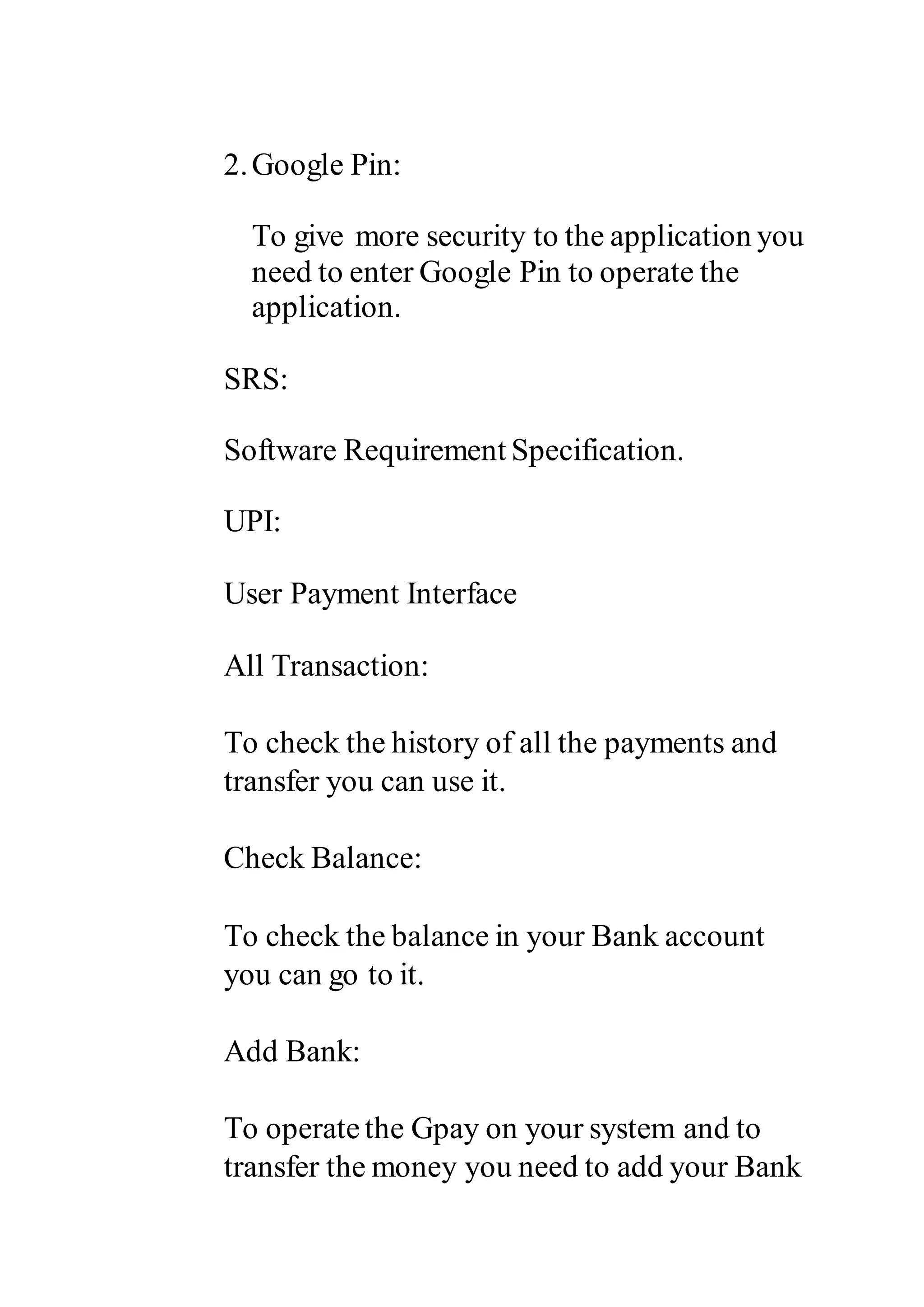 SRS for Google Pay(Gpay) | DOCX