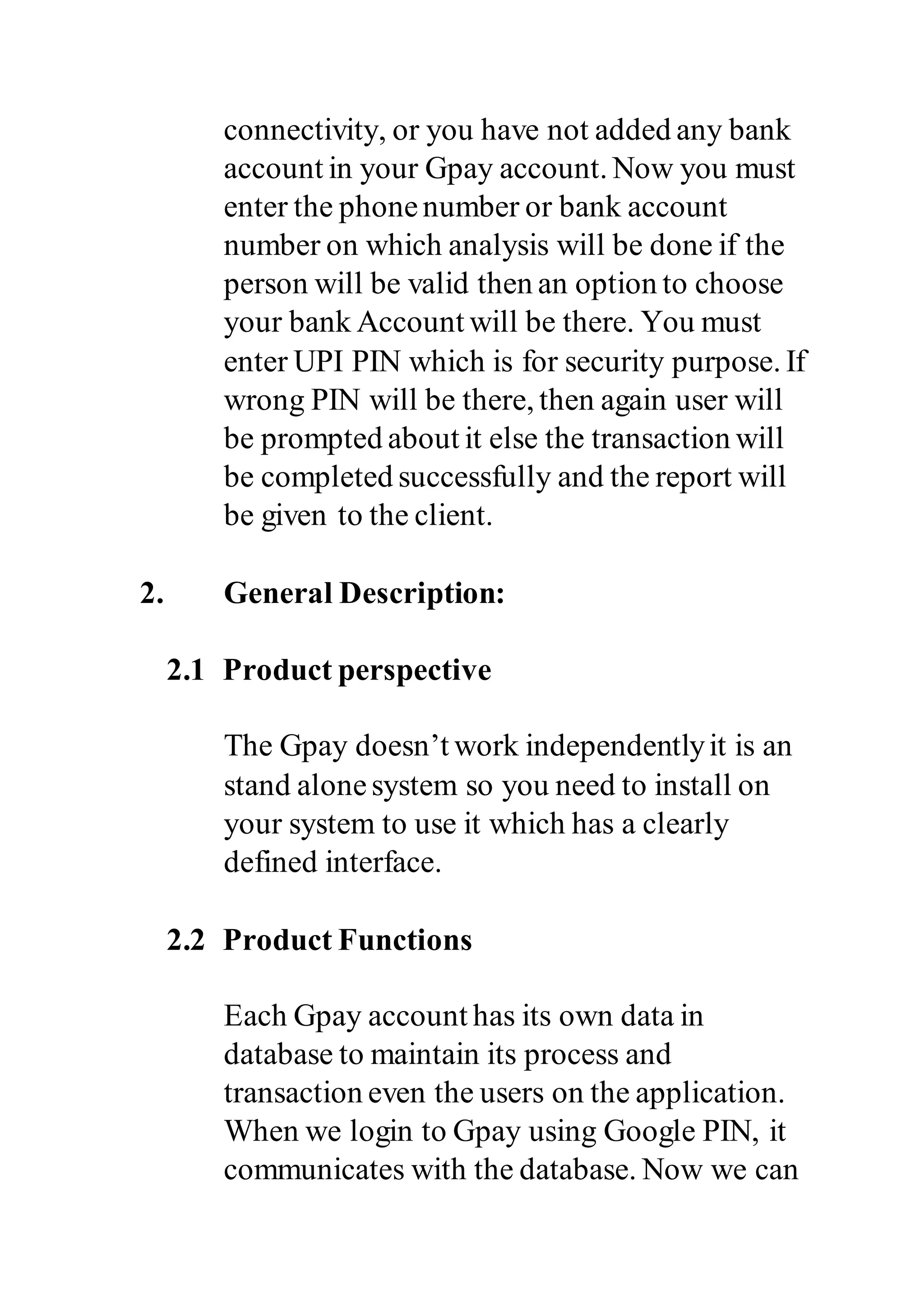 SRS for Google Pay(Gpay) | DOCX