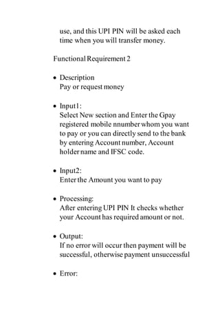 SRS for Google Pay(Gpay) | DOCX
