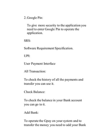 SRS for Google Pay(Gpay) | DOCX