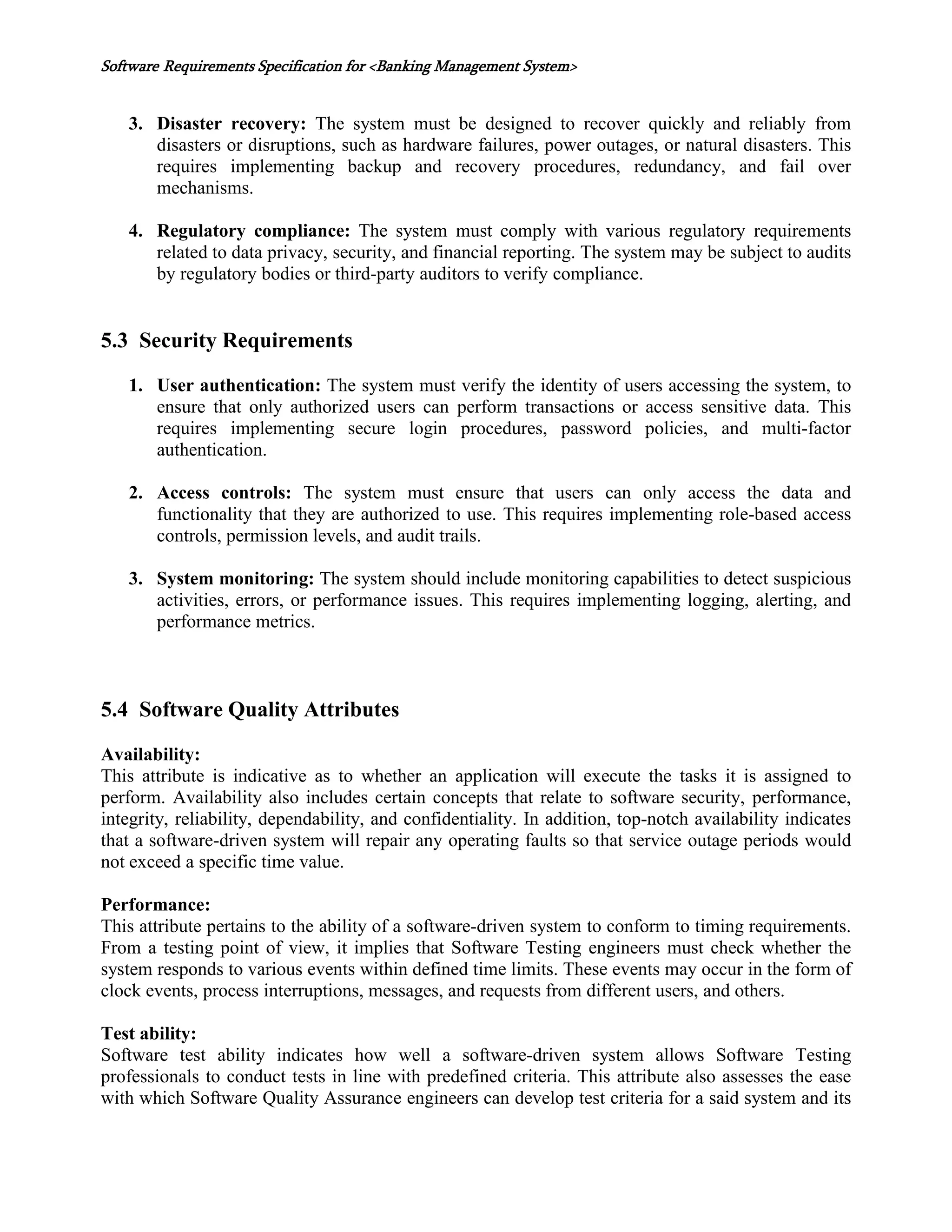 Banking Management System SRS | PDF