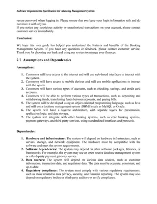 Banking Management System SRS | PDF