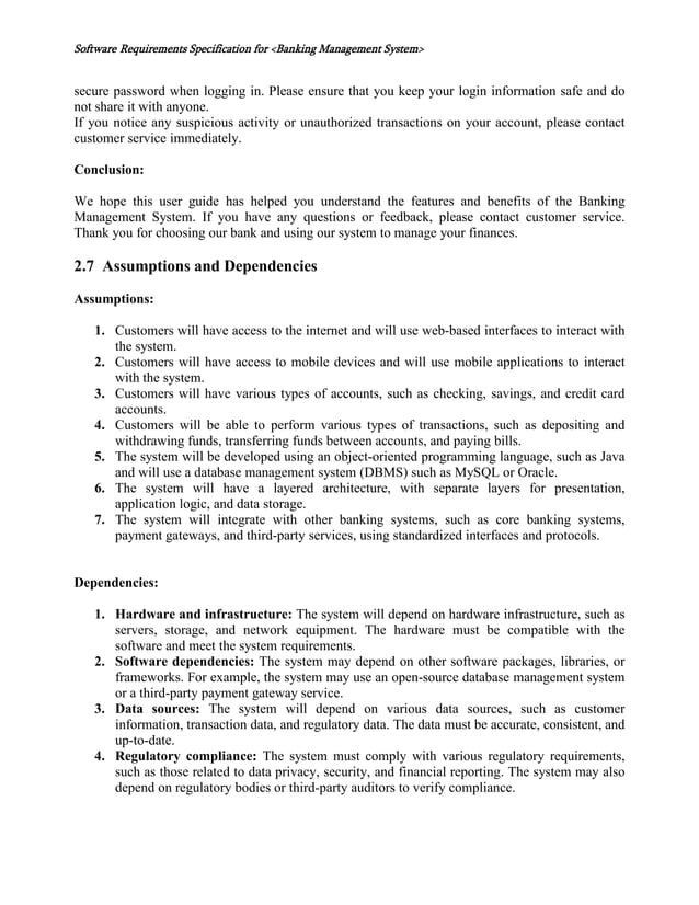 Banking Management System SRS | PDF | Databases | Computer Software and Applications