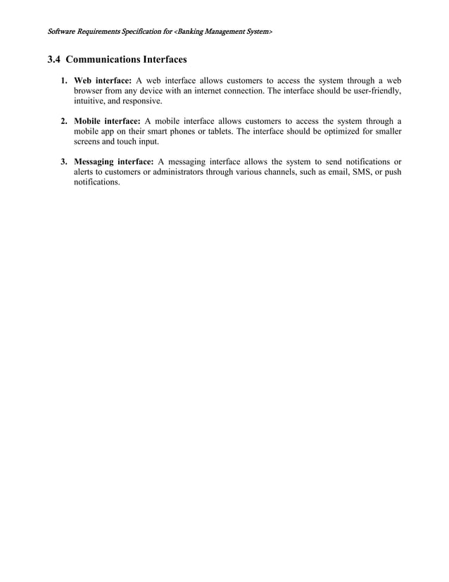 Banking Management System SRS | PDF | Databases | Computer Software and ...