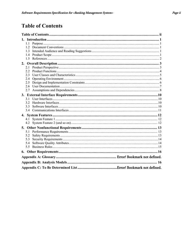 Banking Management System SRS | PDF | Databases | Computer Software and Applications