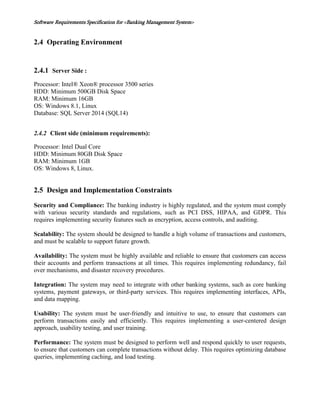 Banking Management System SRS | PDF