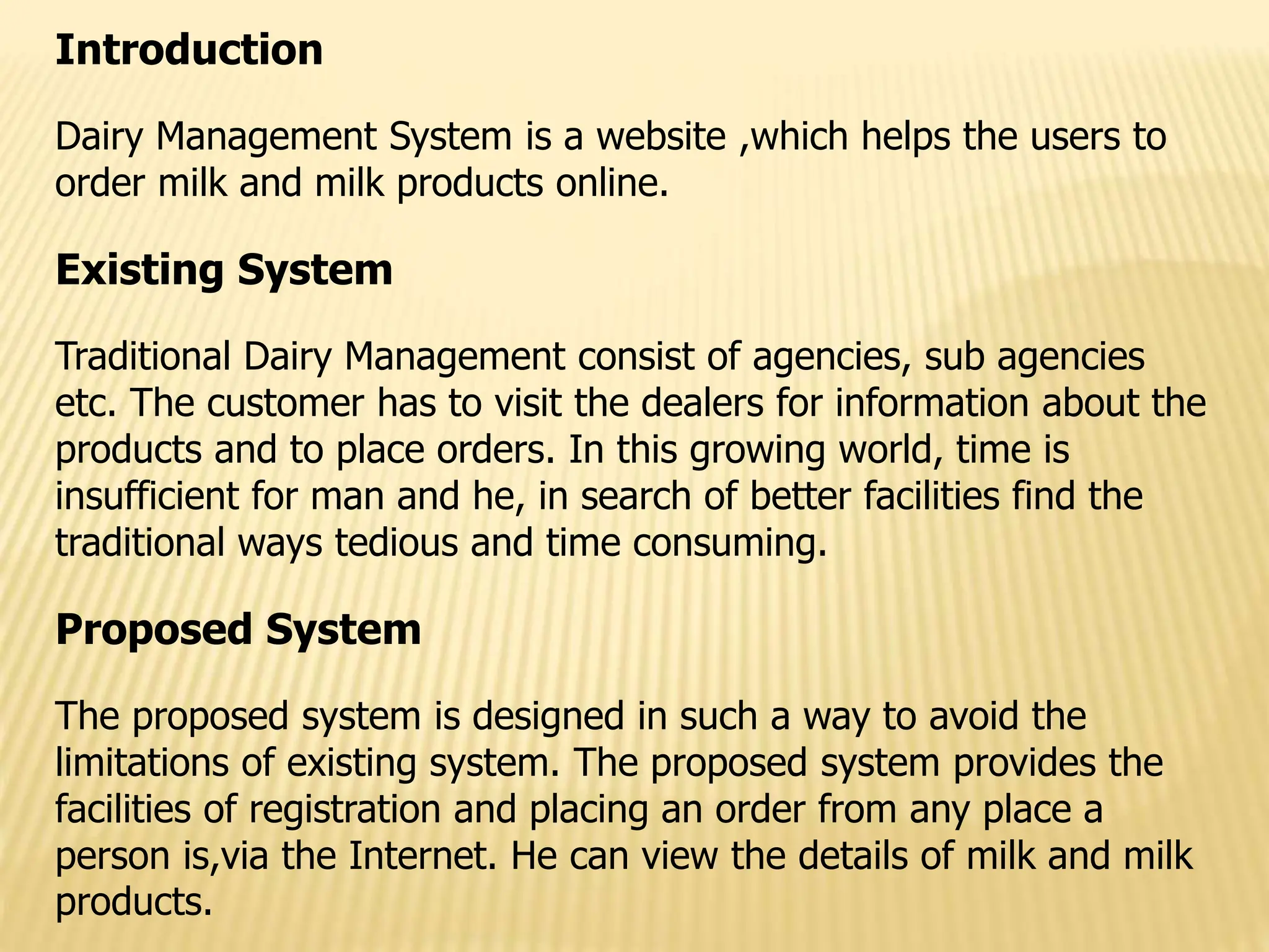 Dairy management system srs documentation | PPTX