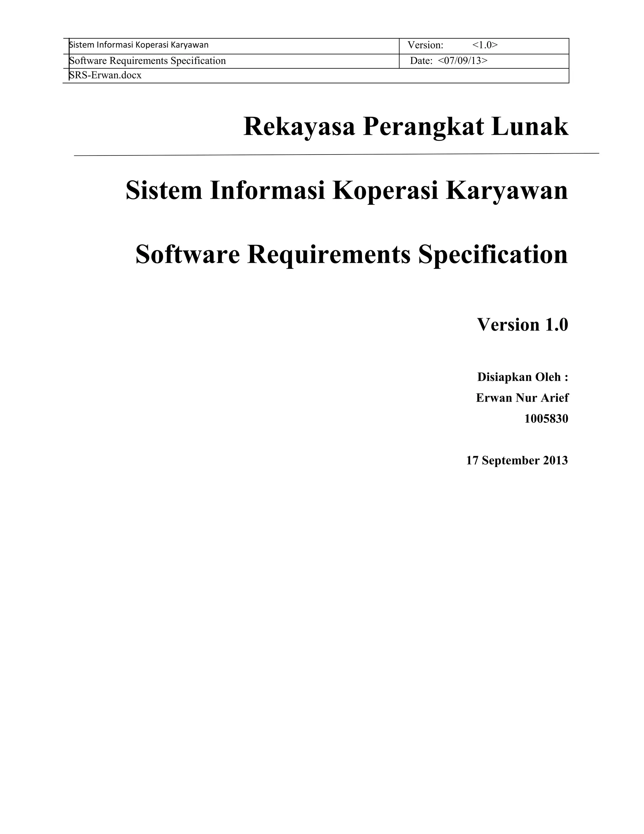 Tugas RPL SRS Erwan | DOCX