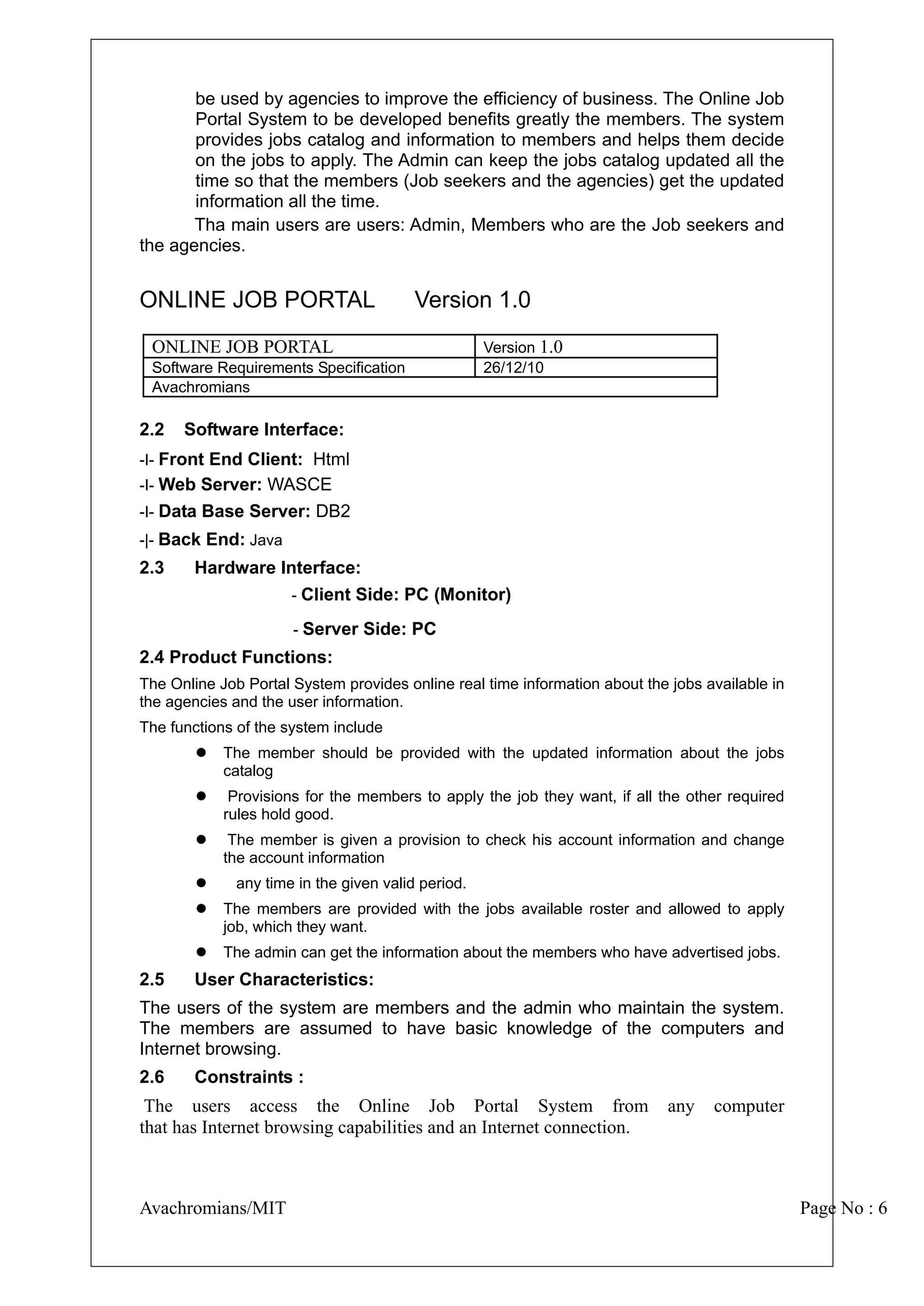 Srs2 Job Portal | PDF