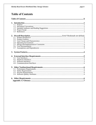 Srs document for identity based secure distributed data storage schemes | DOC | Computer ...